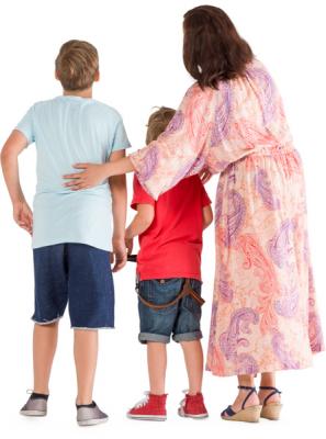 Standing Mother With Two Sons