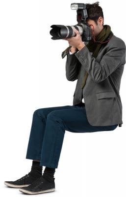 Sitting Photographer Taking Photos