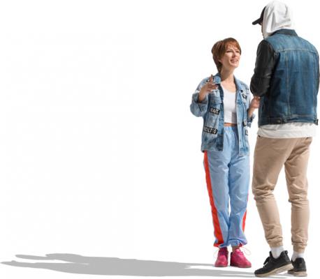 Talking Couple In Jackets