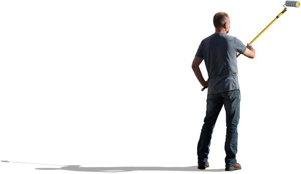 Standing Man Painting Wall