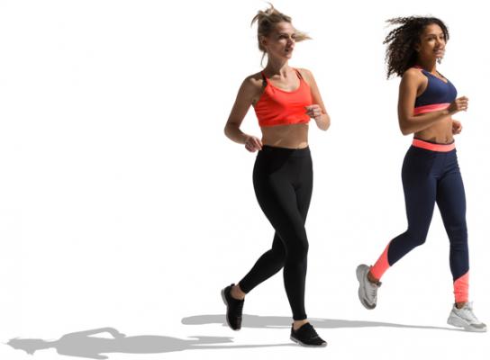 Girls Running In Sport Clothes