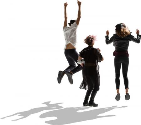 Group Of Friends Bouncing