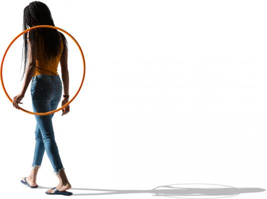 Woman Walking With Hula Hoop