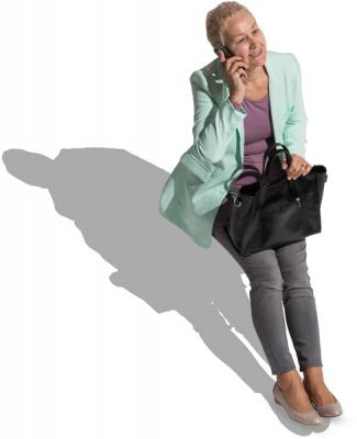 Woman Sitting In Bird View