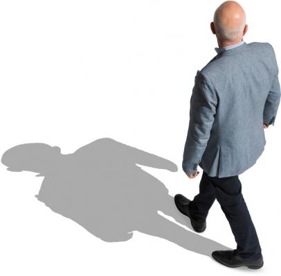 Walking Man In Bird View