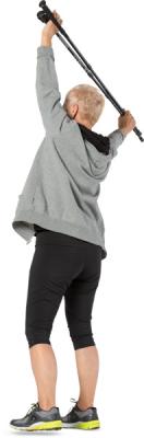 Woman Stretching Back With Poles