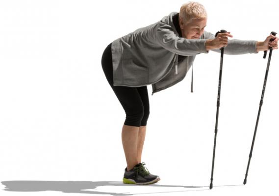 Woman Stretching On Poles