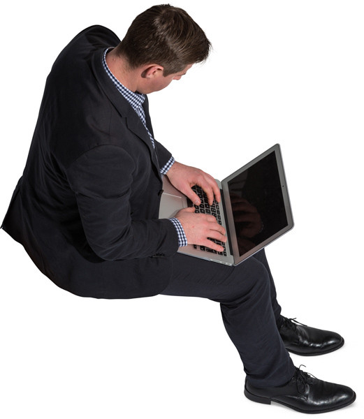 Sitting Man With Laptop