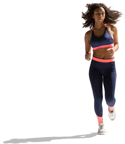 Running Girl In Sport Clothes